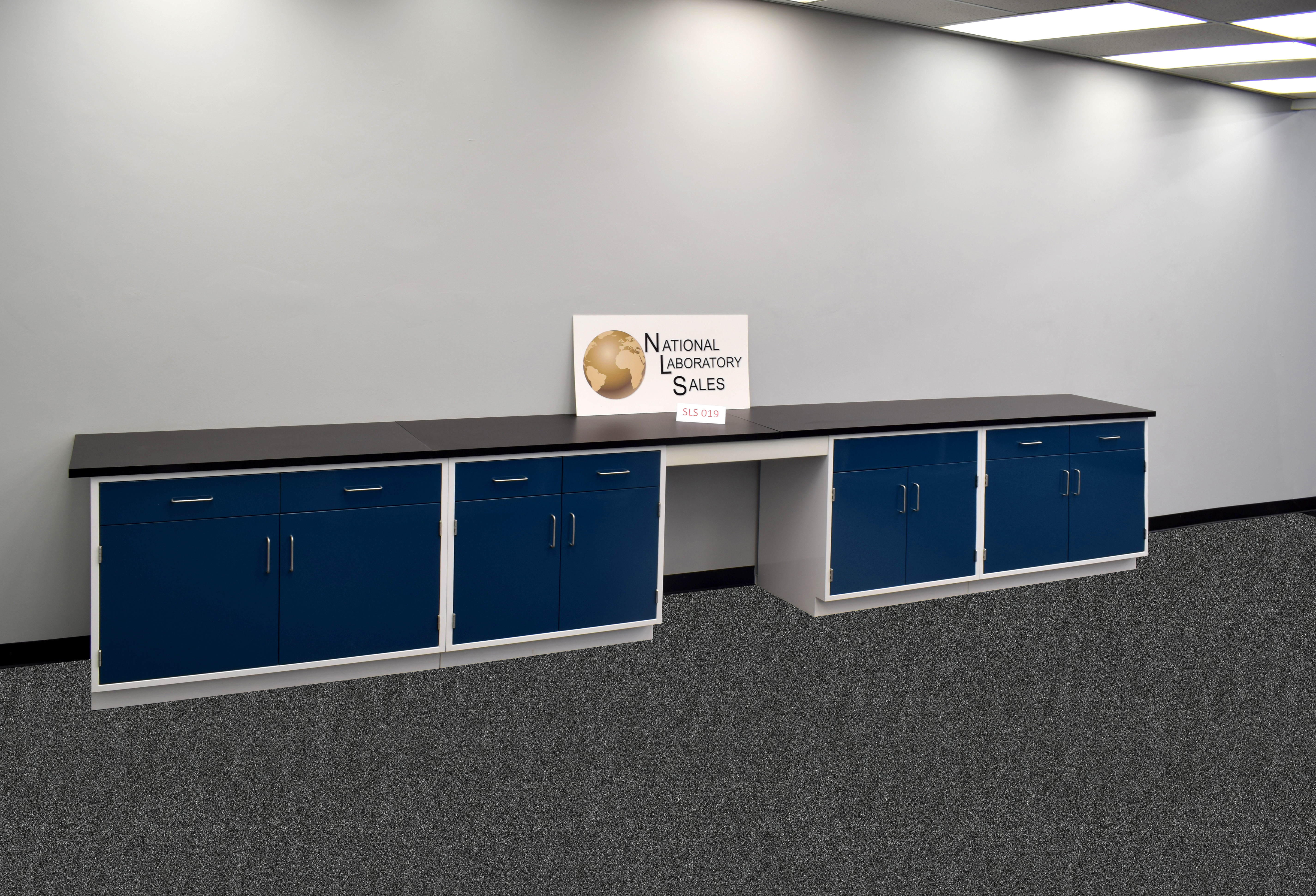 17' Fisher American Base Laboratory Cabinets with desk (SLS 019) - NLS